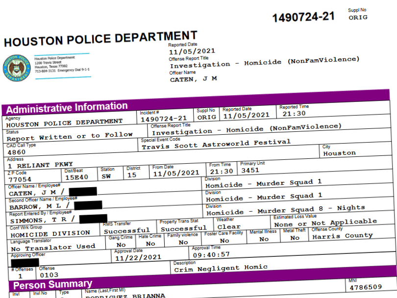 Key takeaways in the Travis Scott Astroworld concert police report